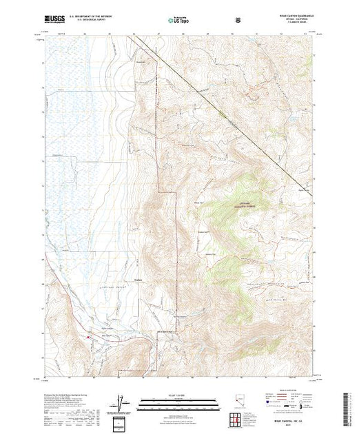 US Topo 7.5-minute map for Risue Canyon NVCA – American Map Store