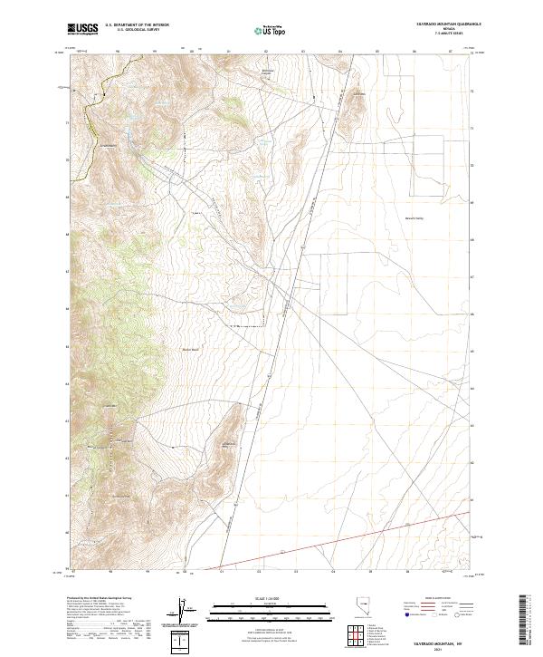 US Topo 7.5-minute map for Silverado Mountain NV – American Map Store