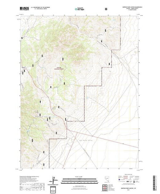 US Topo 7.5-minute map for Simpson Park Canyon NV – American Map Store