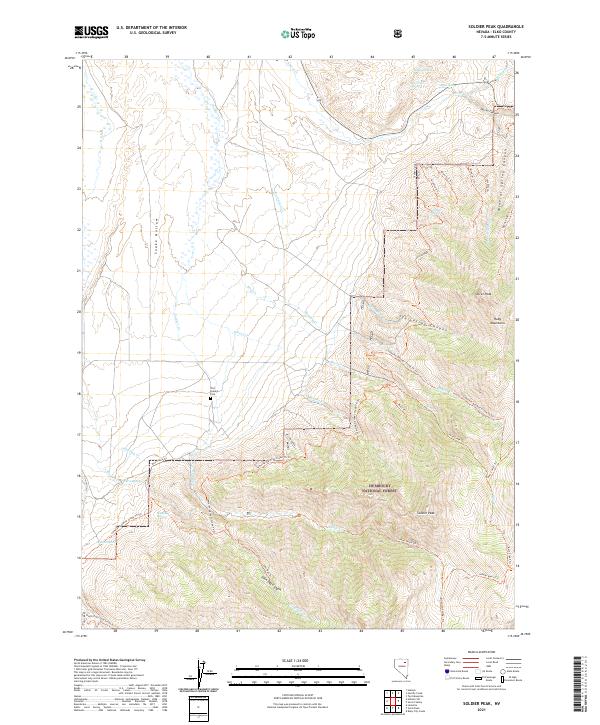 US Topo 7.5-minute map for Soldier Peak NV – American Map Store