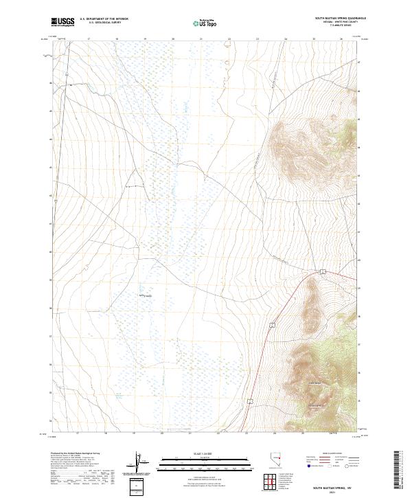 US Topo 7.5-minute map for South Bastian Spring NV – American Map Store