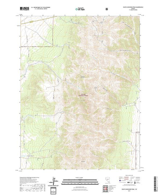 US Topo 7.5-minute map for South Shoshone Peak NV – American Map Store