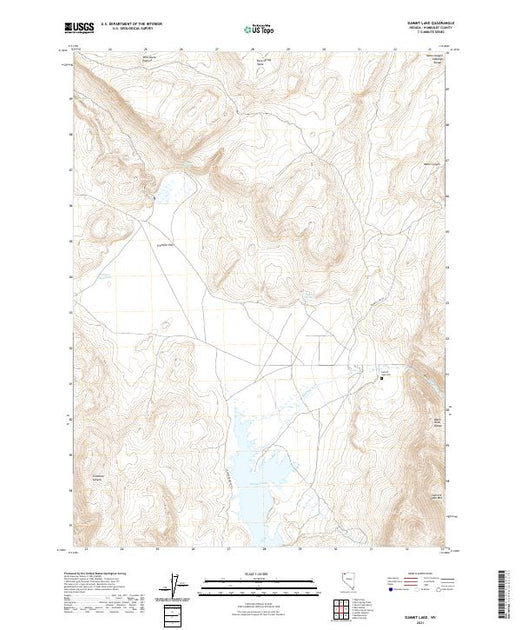 US Topo 7.5-minute map for Summit Lake NV – American Map Store