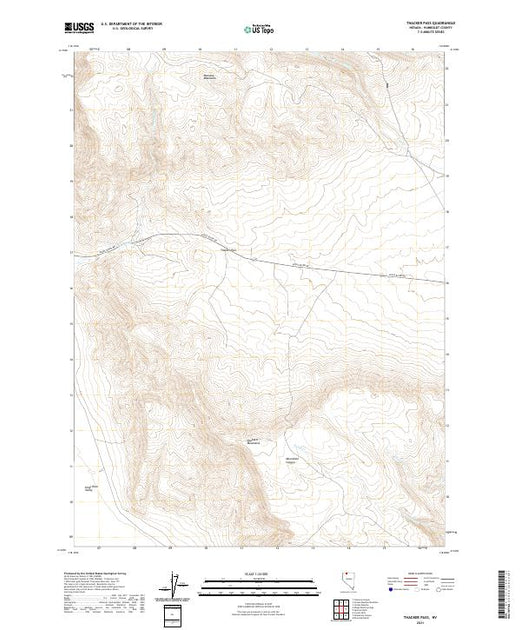 US Topo 7.5-minute map for Thacker Pass NV – American Map Store