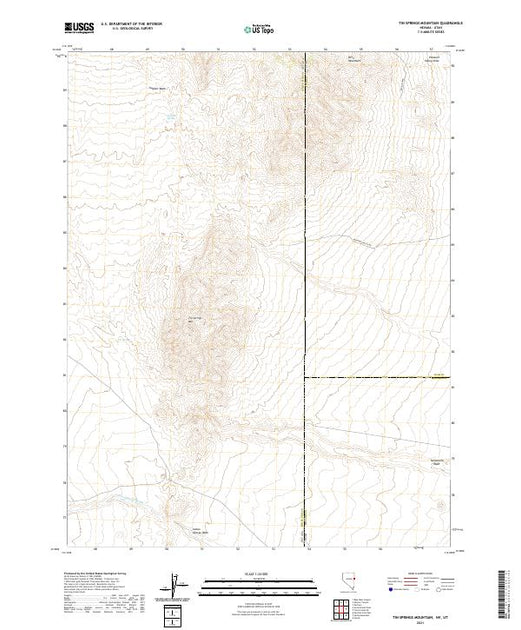 US Topo 7.5-minute map for Tin Springs Mountain NVUT – American Map Store