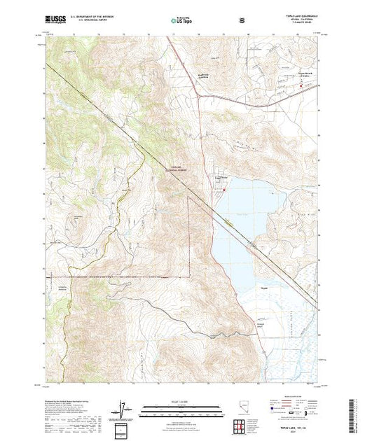 US Topo 7.5-minute map for Topaz Lake NVCA – American Map Store