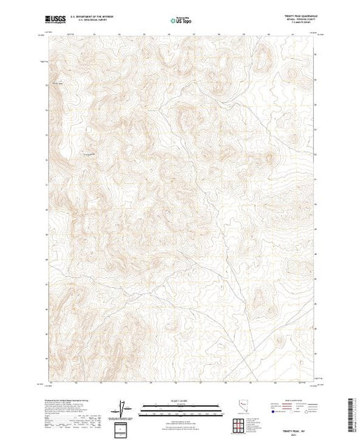 US Topo 7.5-minute map for Trinity Peak NV – American Map Store