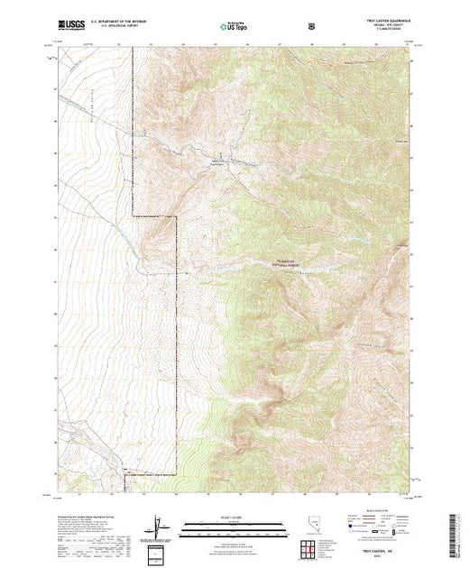 US Topo 7.5-minute map for Troy Canyon NV – American Map Store