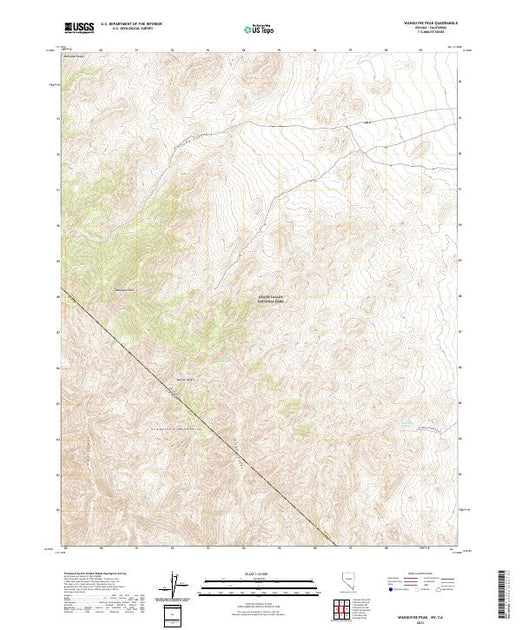 US Topo 7.5-minute map for Wahguyhe Peak NVCA – American Map Store