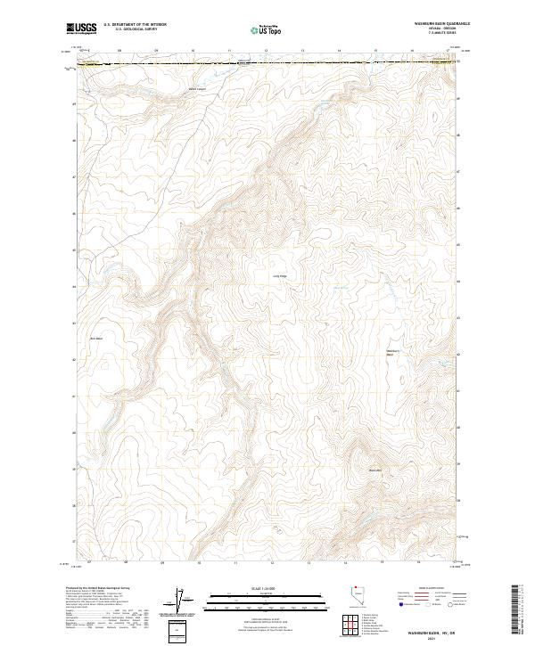 US Topo 7.5-minute map for Washburn Basin NVOR – American Map Store