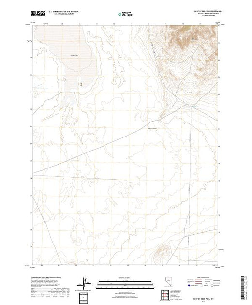 US Topo 7.5-minute map for West of Beck Pass NV – American Map Store