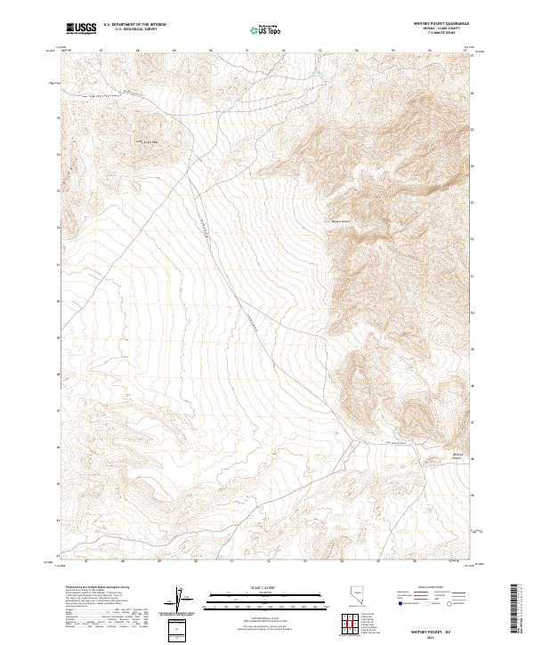 US Topo 7.5-minute map for Whitney Pocket NV – American Map Store