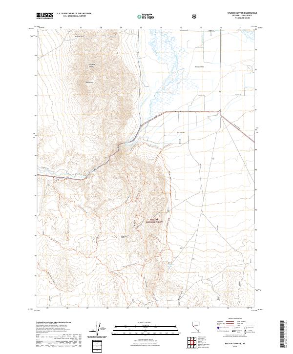 US Topo 7.5-minute map for Wilson Canyon NV – American Map Store