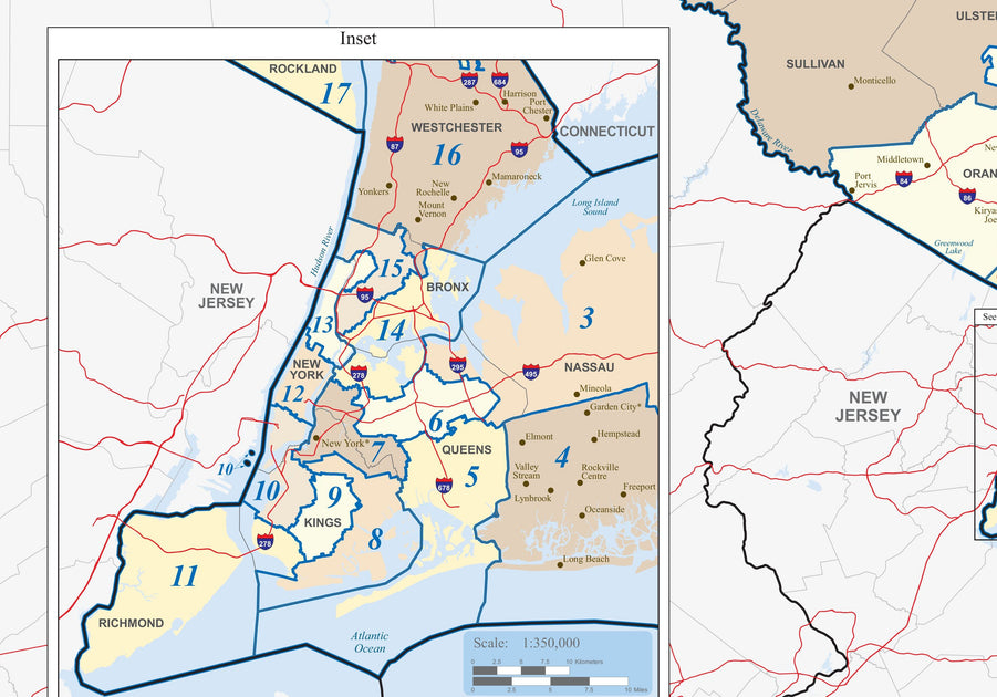 New York Congressional District Wall Map – American Map Store