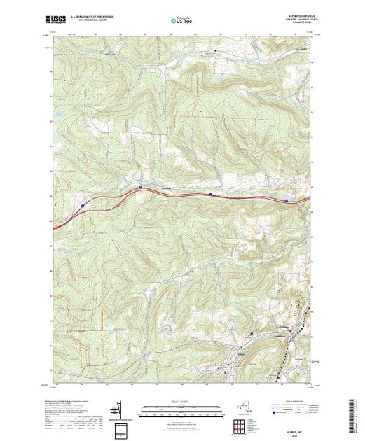US Topo 7.5-minute map for Alfred NY – American Map Store