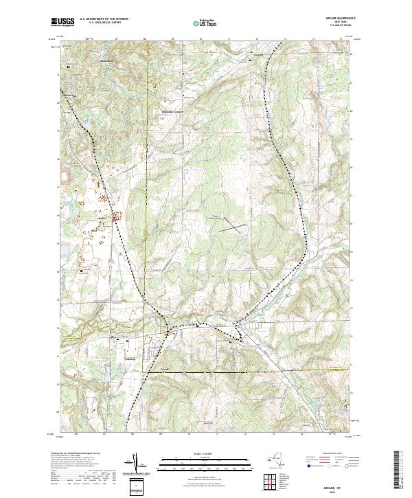 US Topo 7.5-minute map for Arcade NY – American Map Store