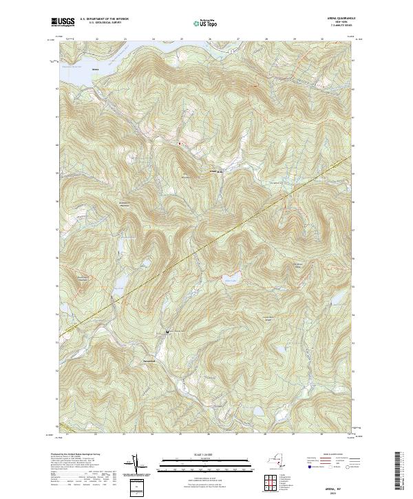 US Topo 7.5-minute map for Arena NY – American Map Store