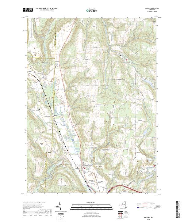 US Topo 7.5-minute map for Arkport NY – American Map Store
