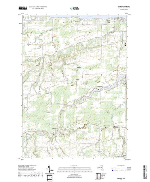 US Topo 7.5-minute map for Ashwood NY – American Map Store