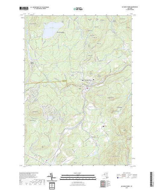 US Topo 7.5-minute map for Au Sable Forks NY – American Map Store