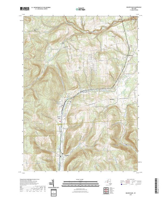 US Topo 7.5-minute map for Beaver Dams NY – American Map Store