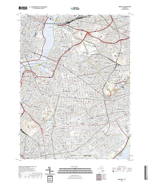 US Topo 7.5-minute map for Brooklyn NY – American Map Store