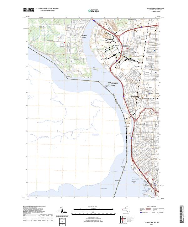 US Topo 7.5-minute map for Buffalo NW NYON – American Map Store