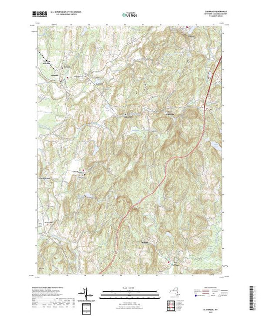 US Topo 7.5-minute map for Claverack NY – American Map Store