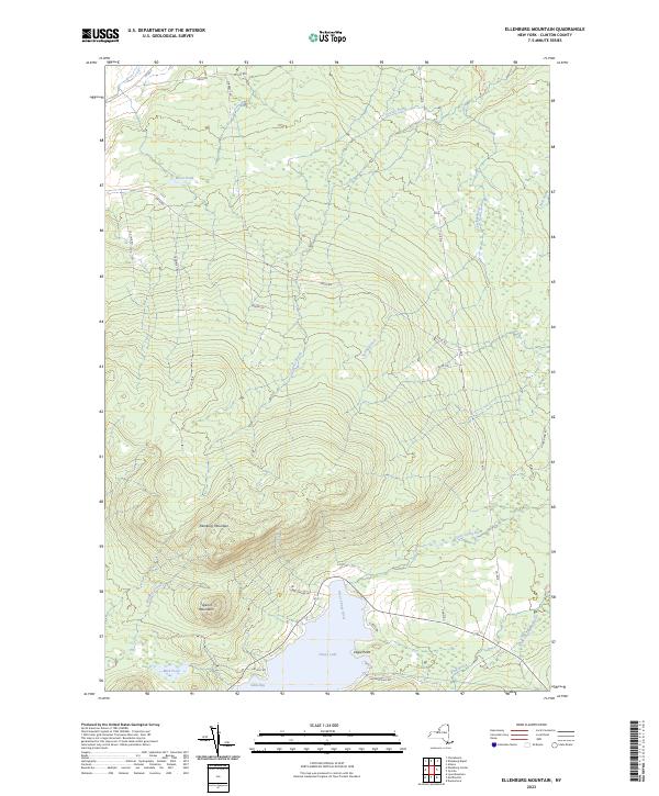 US Topo 7.5-minute map for Ellenburg Mountain NY – American Map Store
