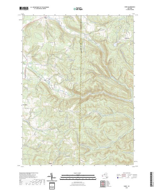 US Topo 7.5-minute map for Ivory NY – American Map Store