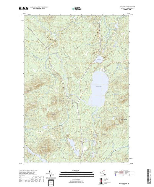 US Topo 7.5-minute map for Meacham Lake NY – American Map Store