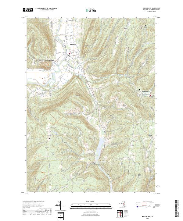 US Topo 7.5-minute map for Middleburgh NY – American Map Store