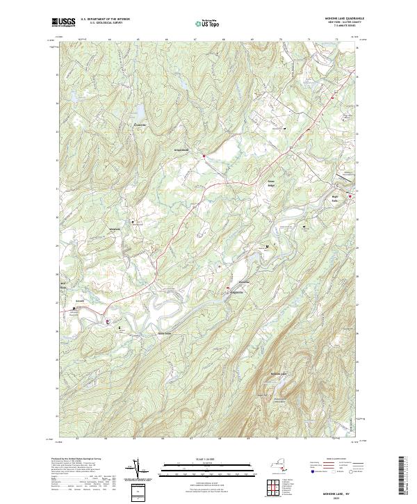 US Topo 7.5-minute map for Mohonk Lake NY – American Map Store