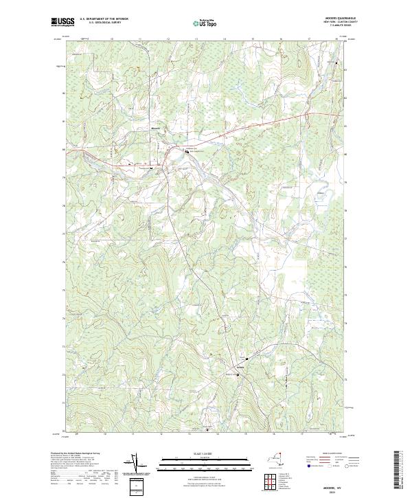 US Topo 7.5-minute map for Mooers NY – American Map Store