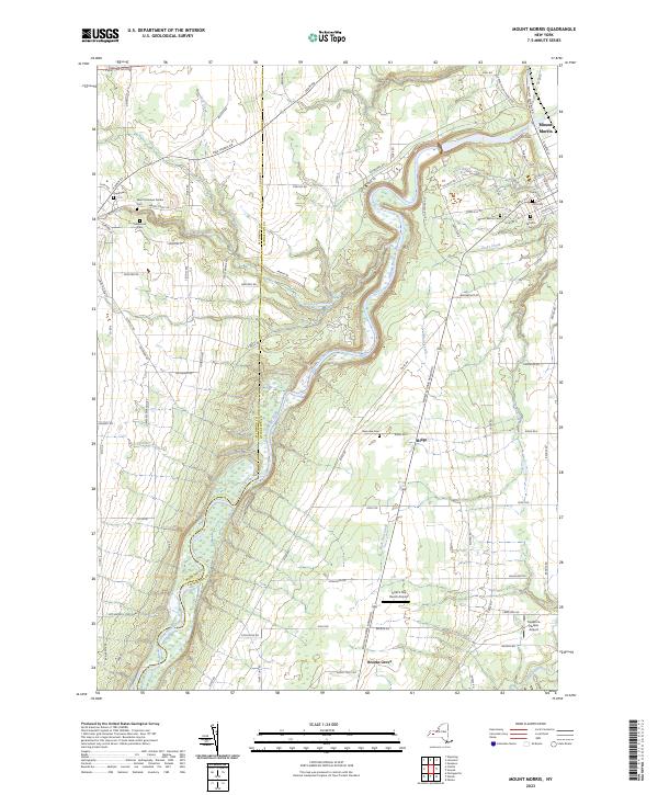 US Topo 7.5-minute map for Mount Morris NY – American Map Store