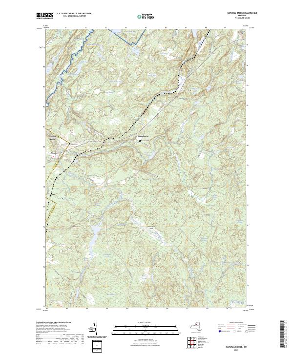 US Topo 7.5-minute map for Natural Bridge NY – American Map Store
