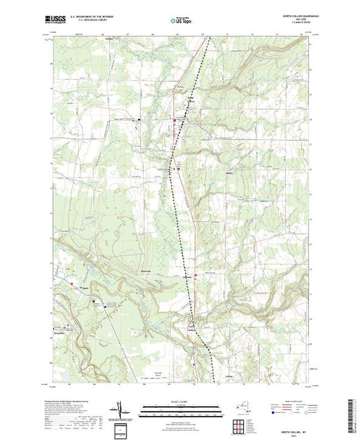 US Topo 7.5-minute map for North Collins NY – American Map Store
