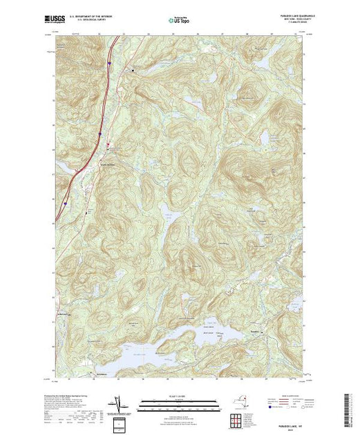 US Topo 7.5-minute map for Paradox Lake NY – American Map Store