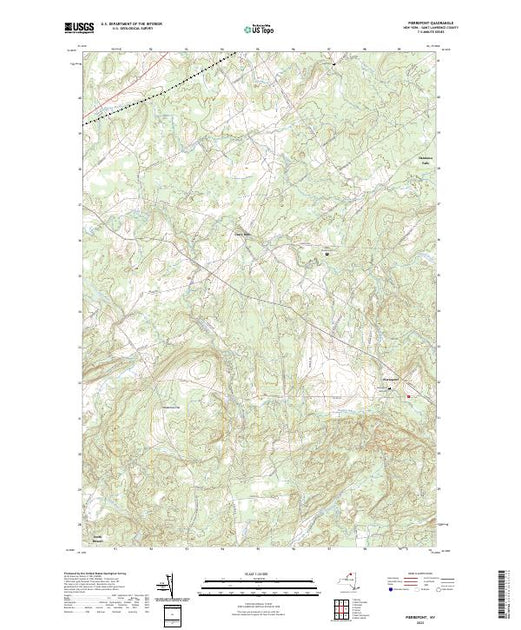 US Topo 7.5-minute map for Pierrepont NY – American Map Store