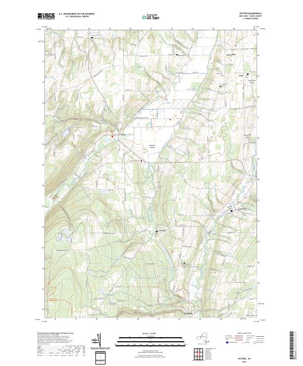 US Topo 7.5-minute map for Potter NY – American Map Store
