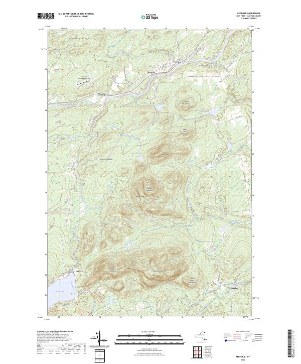 US Topo 7.5-minute map for Redford NY – American Map Store