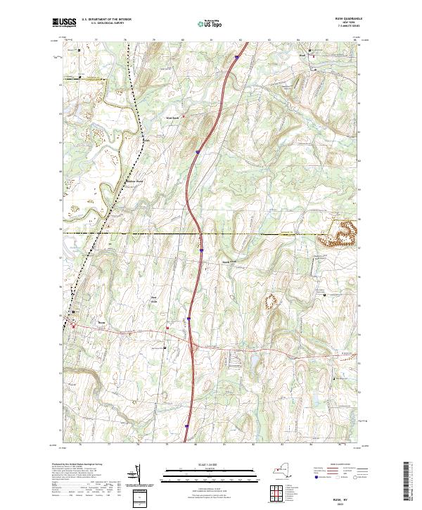 US Topo 7.5-minute map for Rush NY – American Map Store