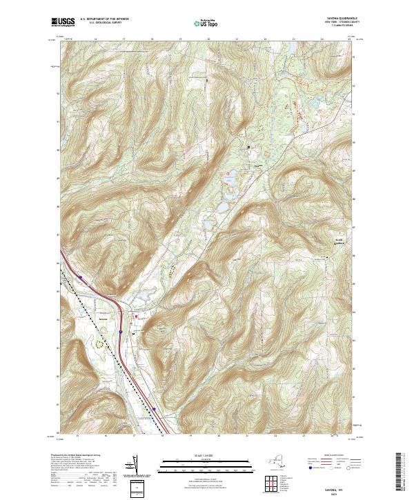 US Topo 7.5-minute map for Savona NY – American Map Store
