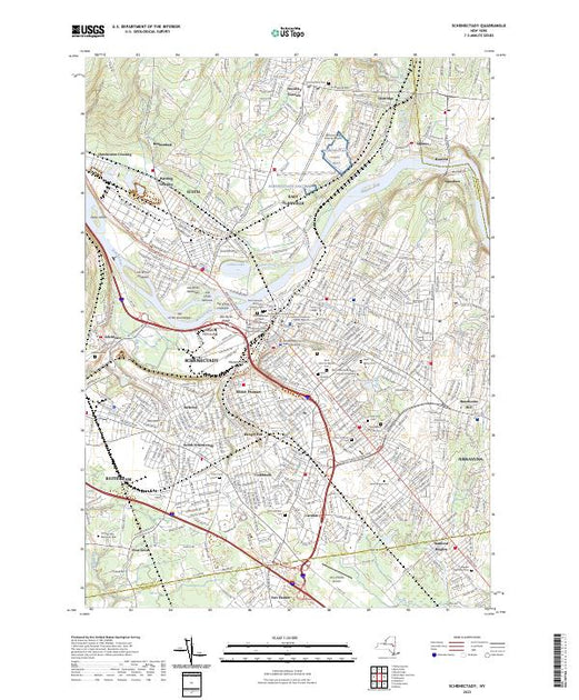 US Topo 7.5-minute map for Schenectady NY – American Map Store