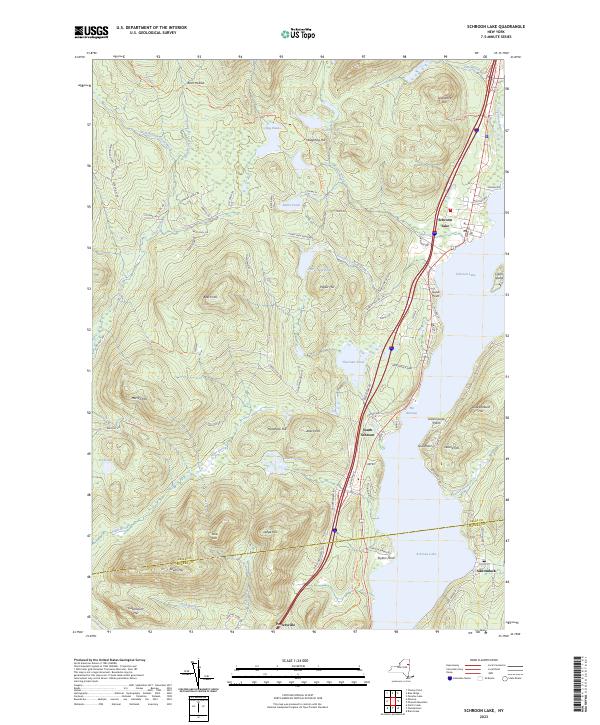 US Topo 7.5-minute map for Schroon Lake NY – American Map Store