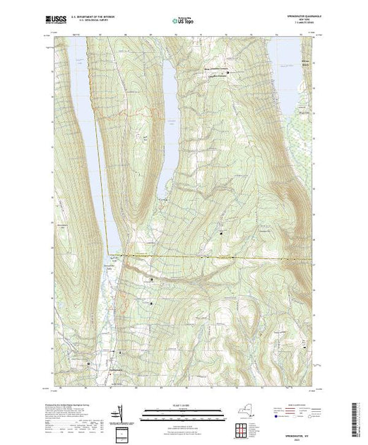 US Topo 7.5-minute map for Springwater NY – American Map Store