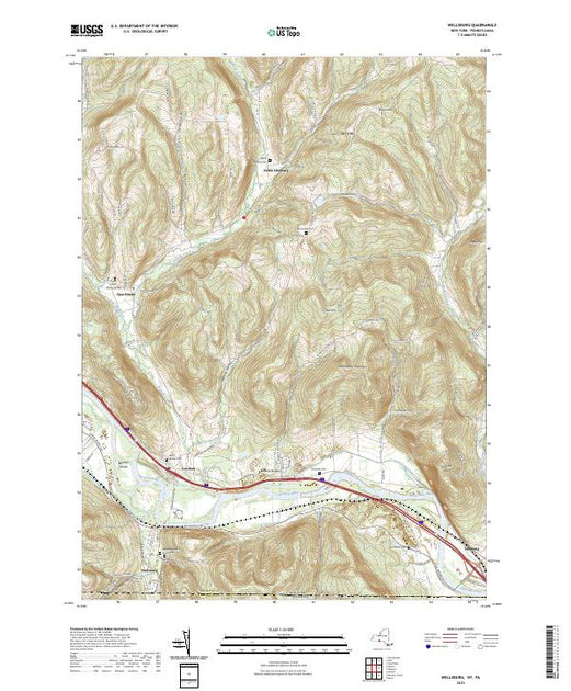 US Topo 7.5-minute map for Wellsburg NYPA – American Map Store