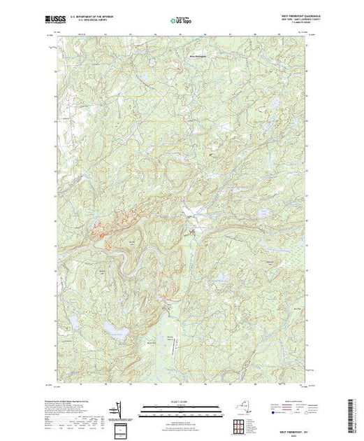 US Topo 7.5-minute map for West Pierrepont NY – American Map Store