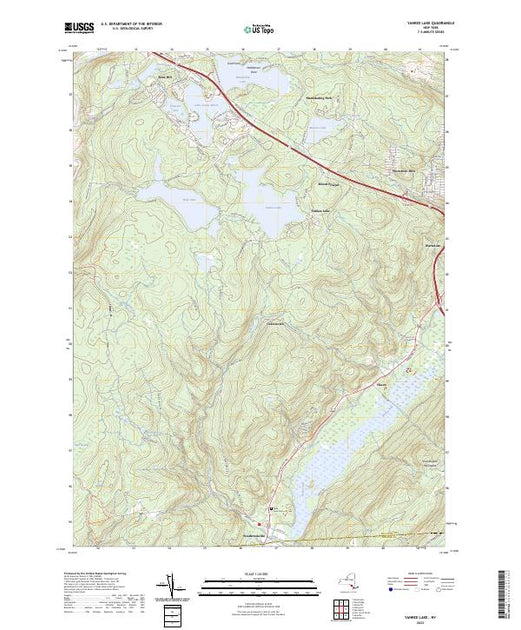 US Topo 7.5-minute map for Yankee Lake NY – American Map Store