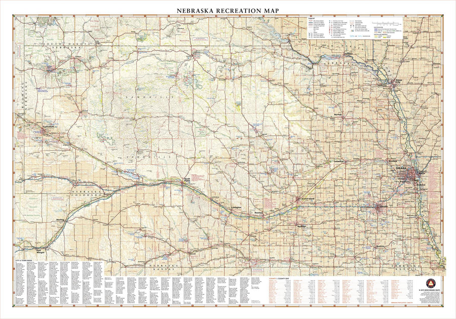 Nebraska State Wall Maps – Tagged "Nebraska: Wall Maps"– American Map Store